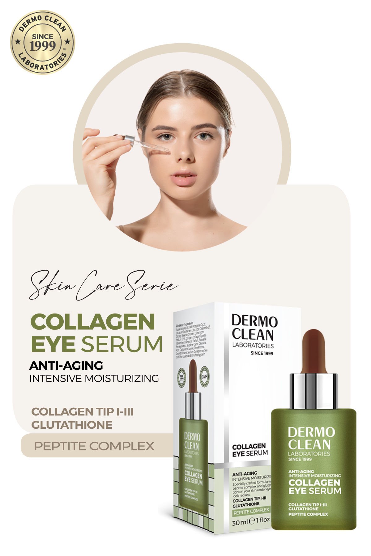 DERMO CLEAN ANTI AGING COLLAGEN EYE SERUM 30 ML + EYEVİSİON GÖZ ALTI ...